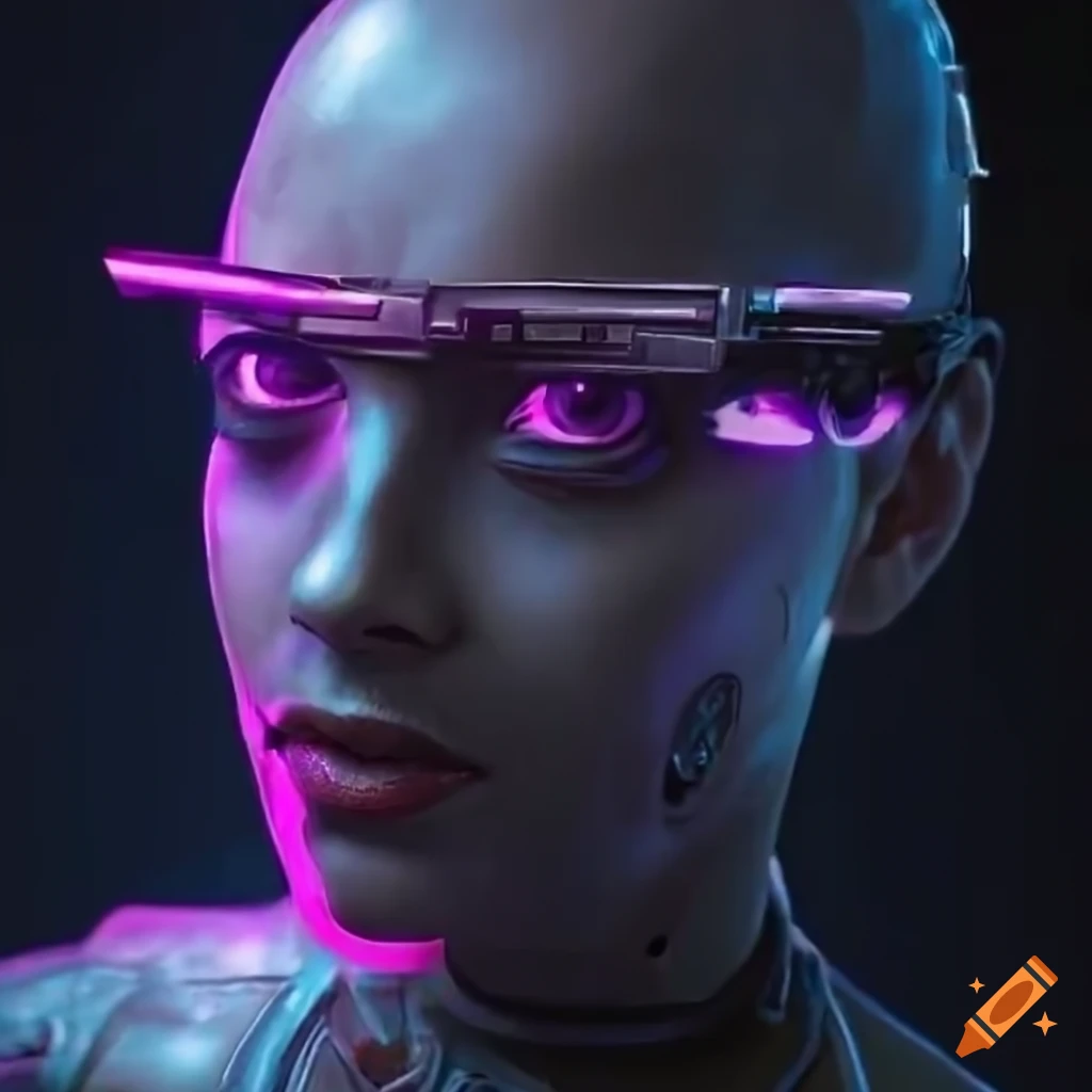 Cyberpunk portrait of a futuristic cyborg with Nintendo NES on face on ...