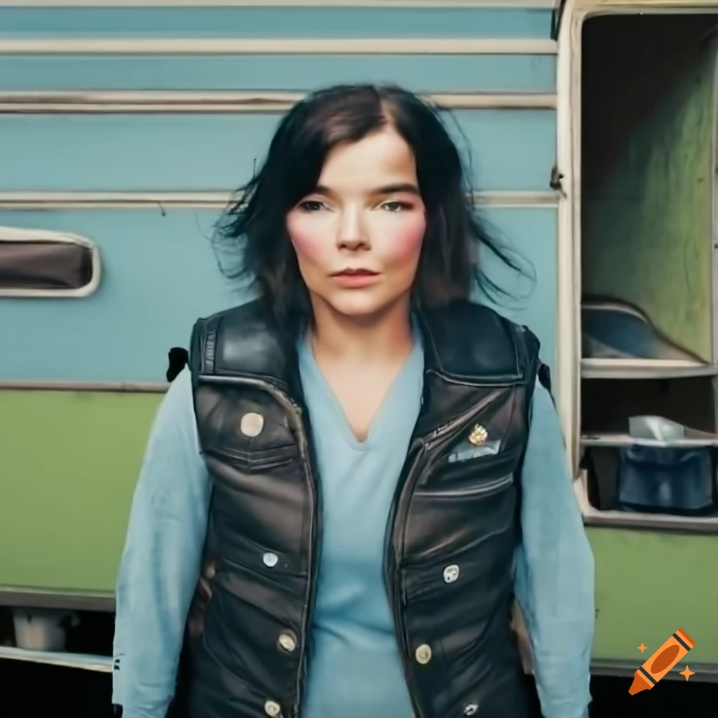 Photorealistic portrayal of a young woman in outlaw biker style ...