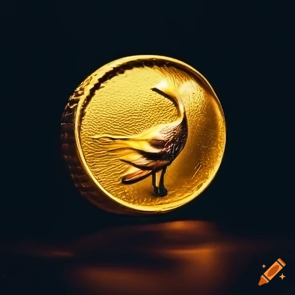 Yellow gold coin with duck design on Craiyon