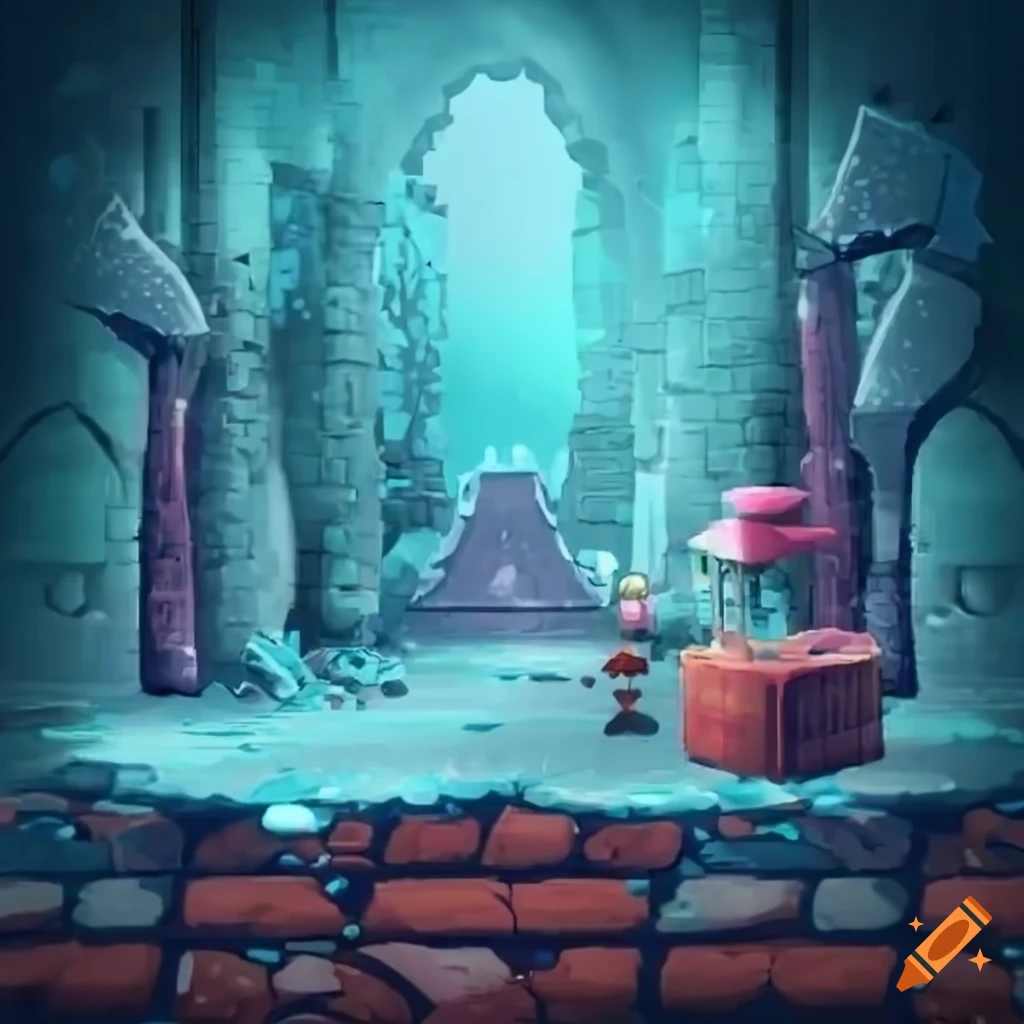 2D sidescroller gameplay still featuring an ice gate and AI theme with ...