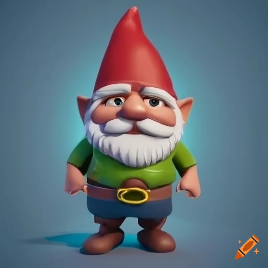Charming gnome character design for Gnomio website in a Fortnite-like ...