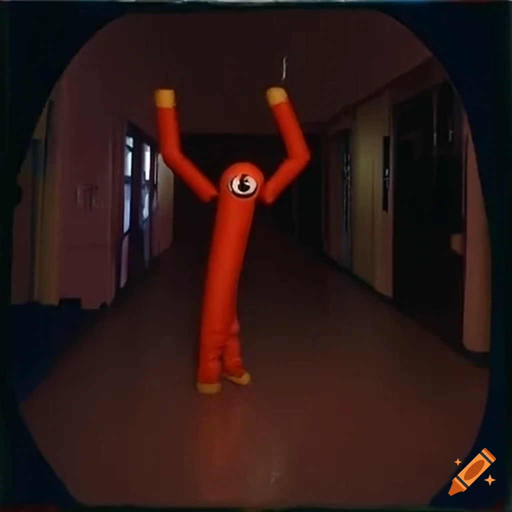 Colorful children's mascot monster with long noodley arms and legs in ...