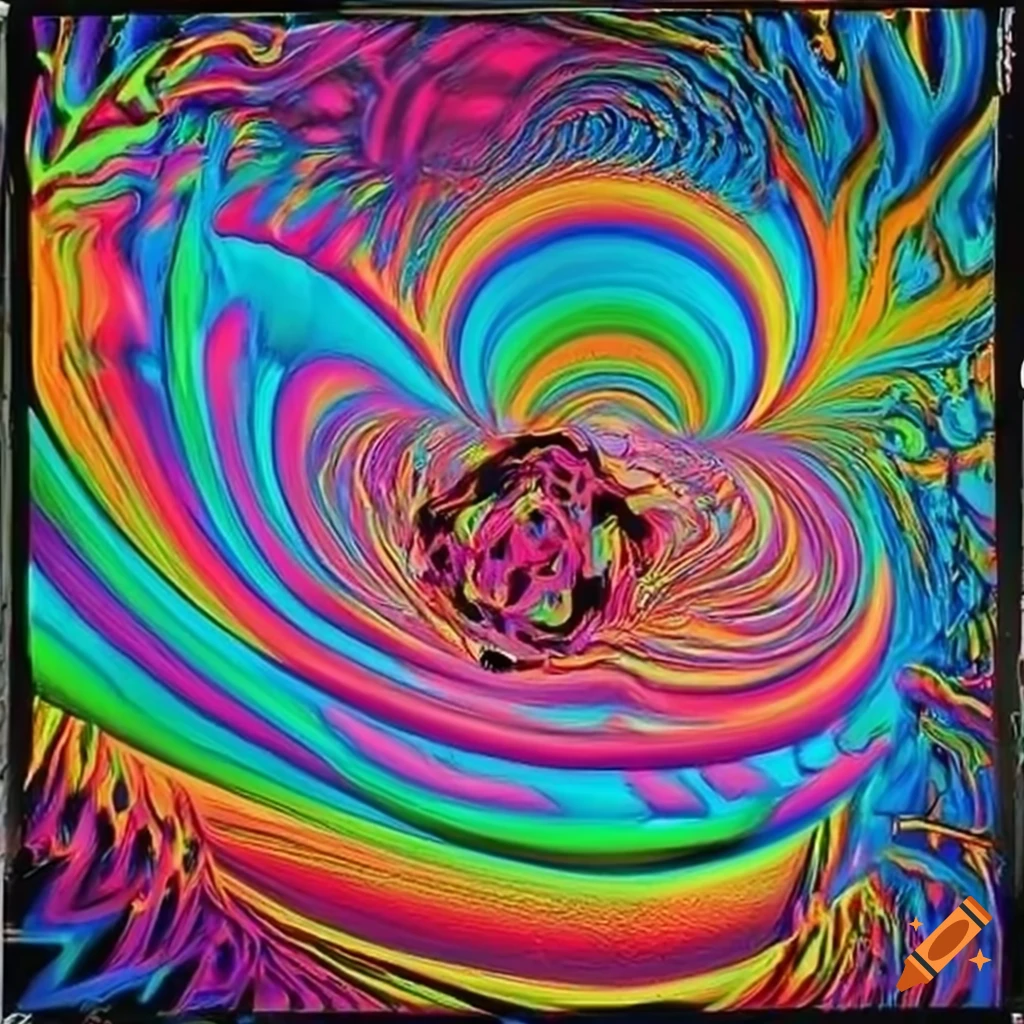 Trippy abstract art for a progressive rock album cover on Craiyon