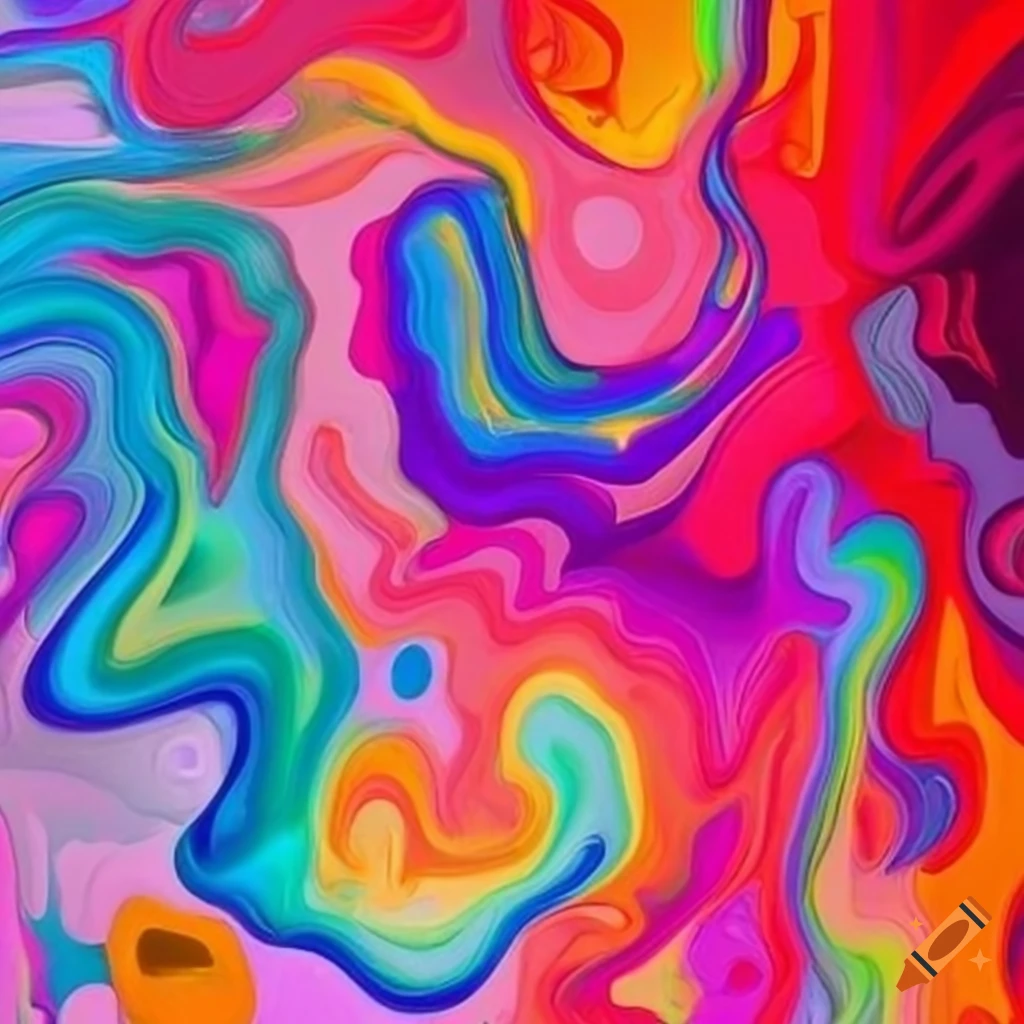 Abstract vibrant artwork with a 90s aesthetic on Craiyon