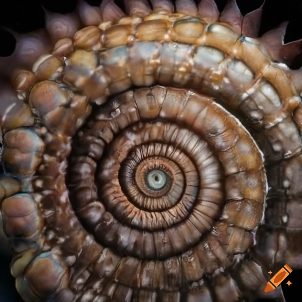 Close-up of an insect shell on Craiyon