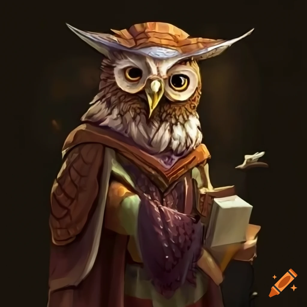 Humanoid owl merchant on Craiyon