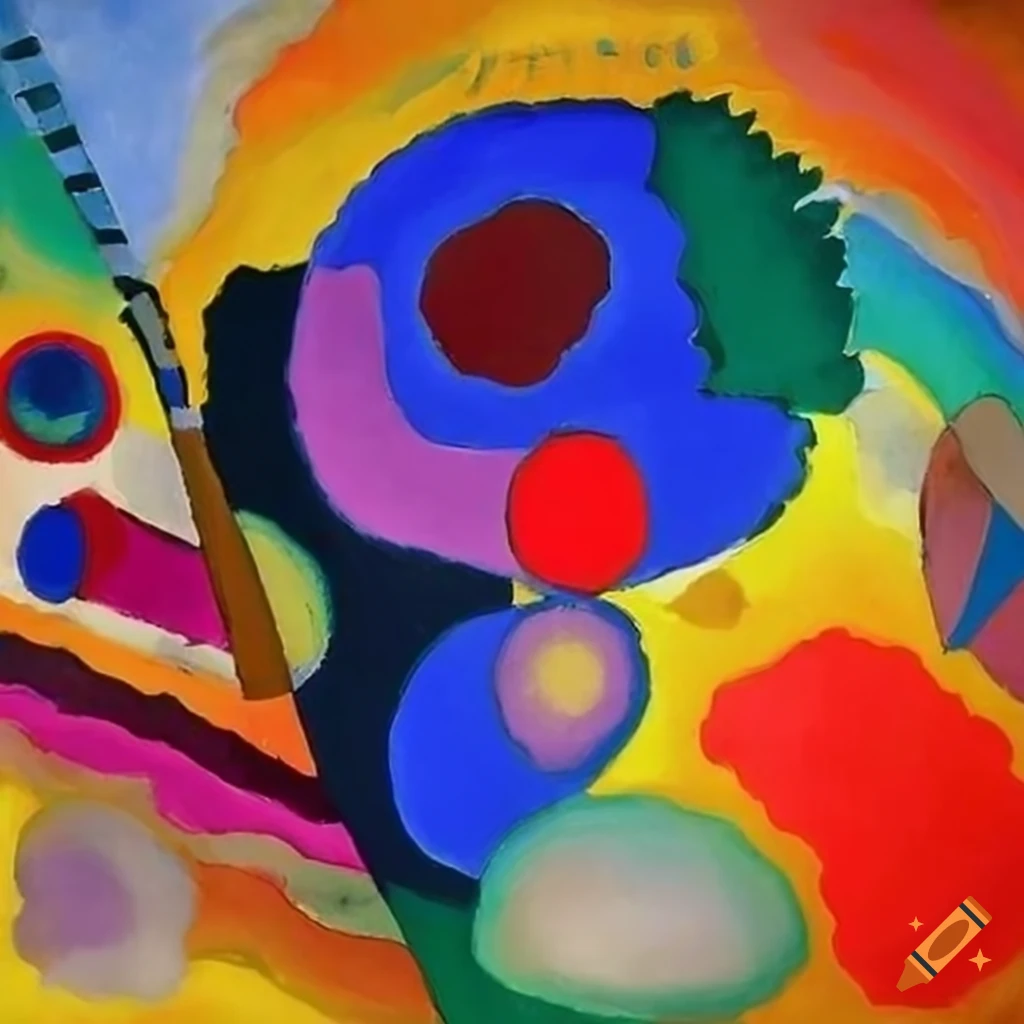 Colorful abstract painting by Kandinsky and Karel Appel depicting ...