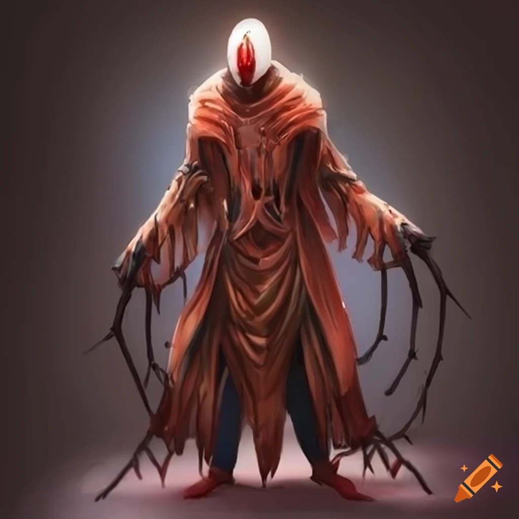 Humanoid spider merchant character design on Craiyon