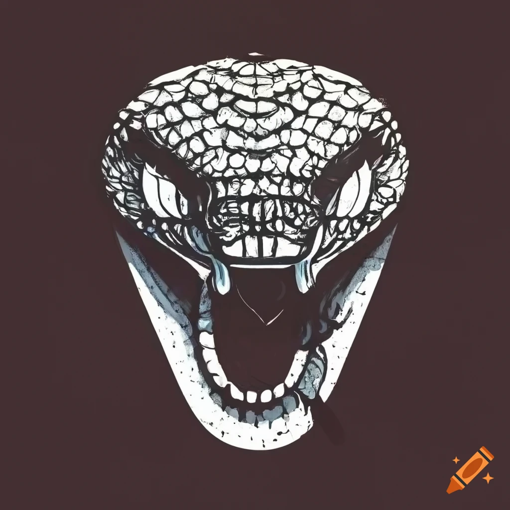 Stylized black mamba face graffiti icon on Craiyon