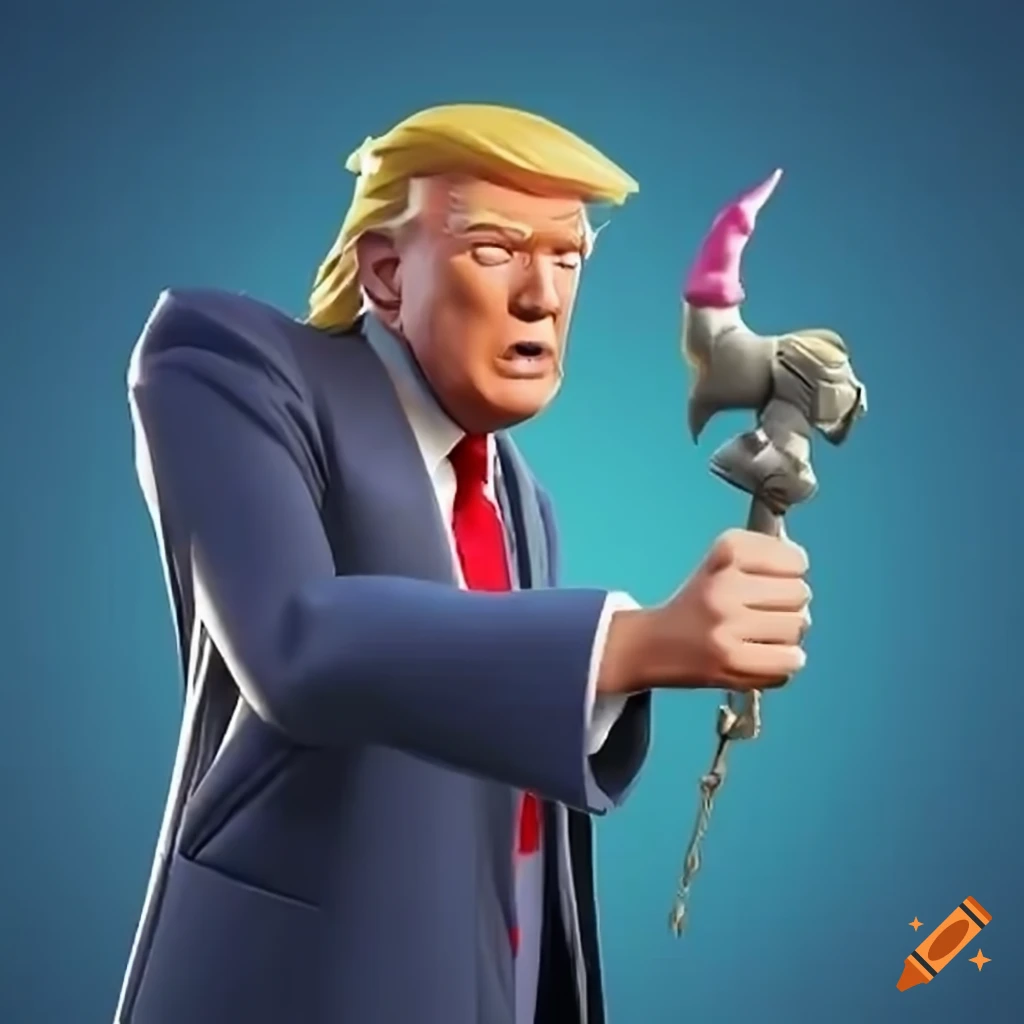 Wizard character inspired by donald trump in fortnite style on Craiyon