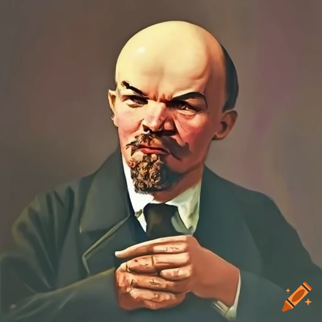 Lenin displaying disapproval on Craiyon