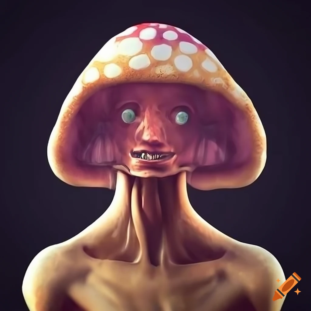 Humanoid mushroom person on Craiyon
