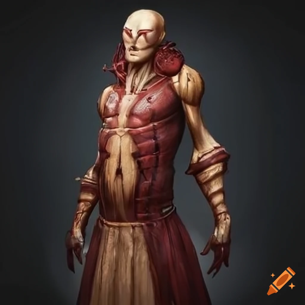 Humanoid spider merchant character on Craiyon