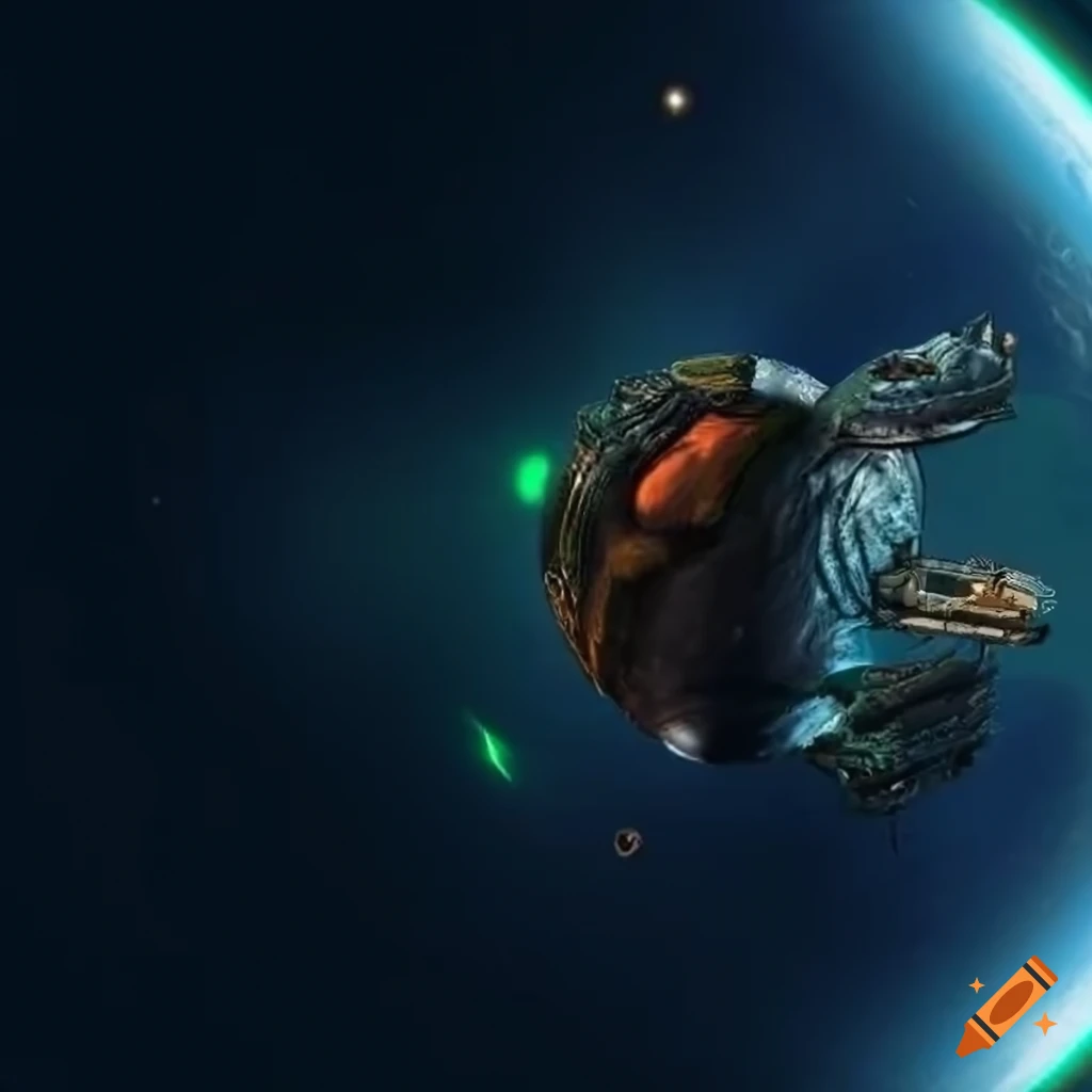 Realistic background for a space alien shooter game with aliens and a ...