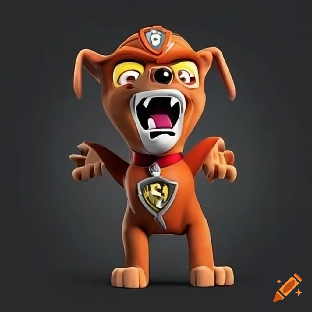 Screaming evil angry monster from paw patrol on Craiyon