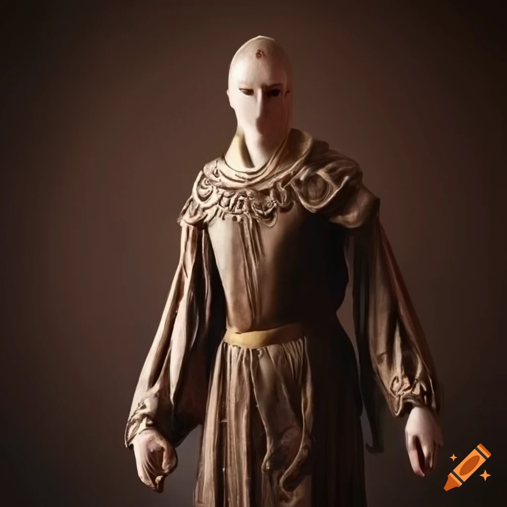 Enigmatic figure in a flowing middle ages-inspired robe on Craiyon