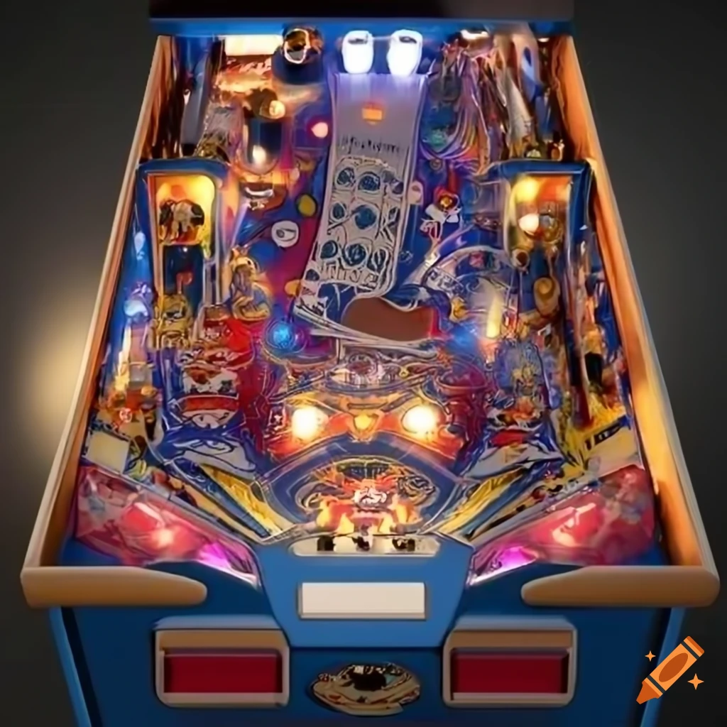 Modern pinball table with Disney theme in full 3D view on Craiyon