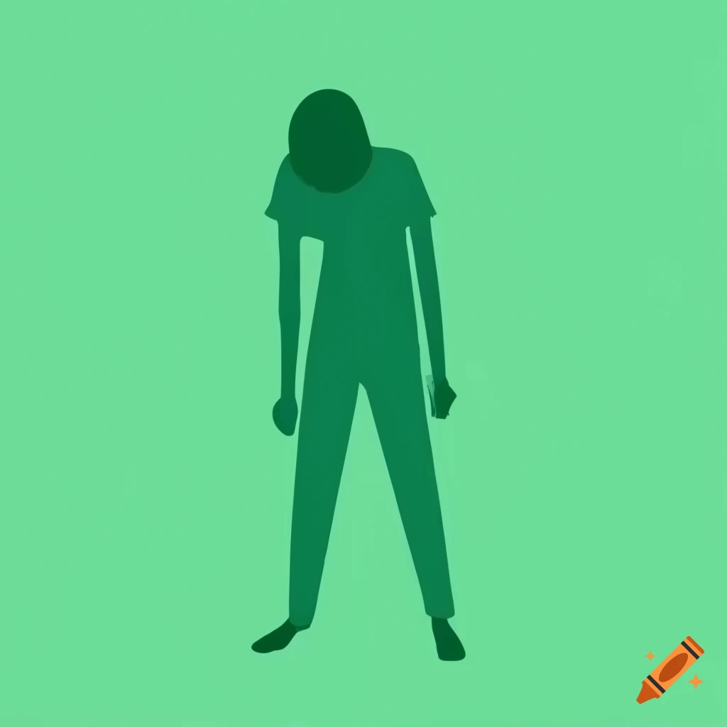 Illustration of a person feeling depressed with green and soothing ...