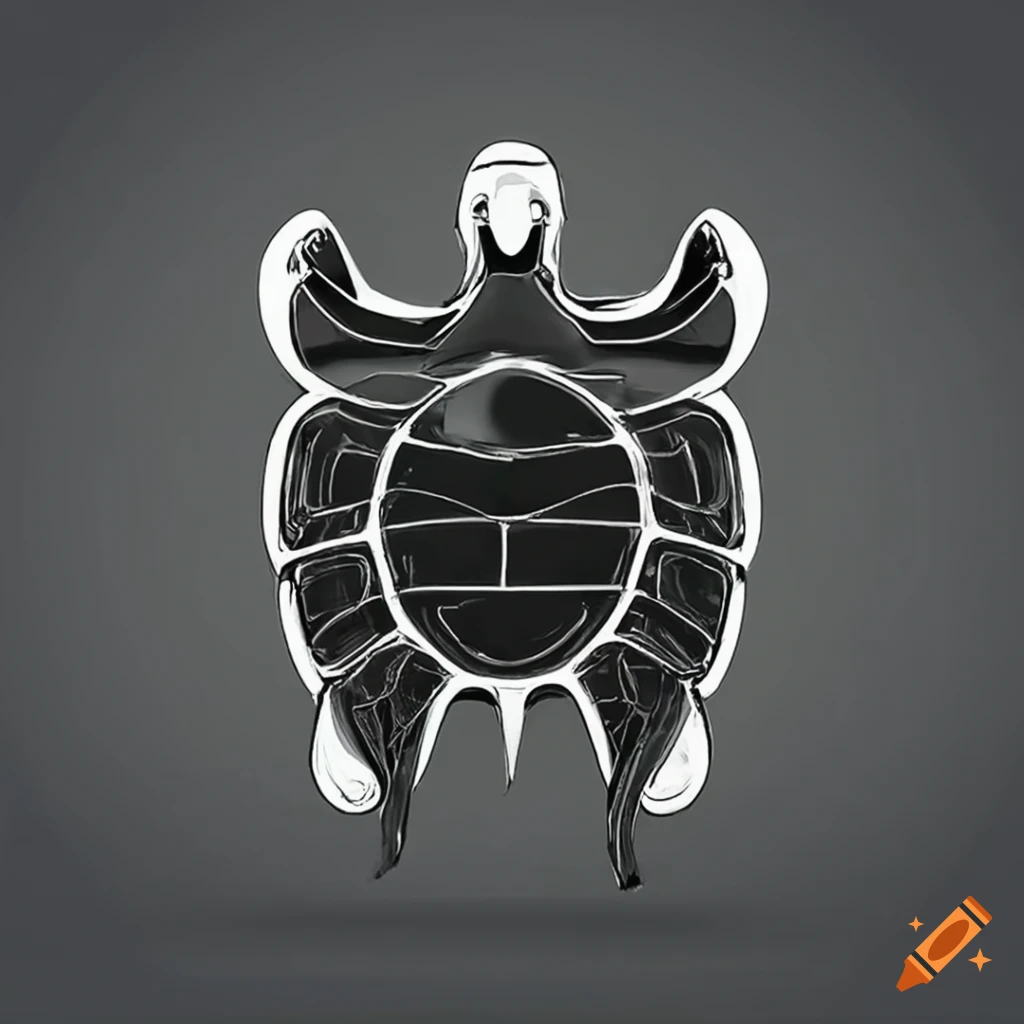Turtle logo promoting fast cars in white and black colors on Craiyon