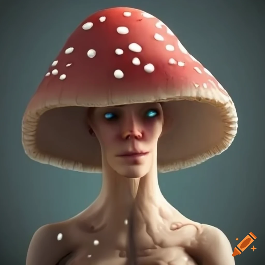 Humanoid mushroom person on Craiyon