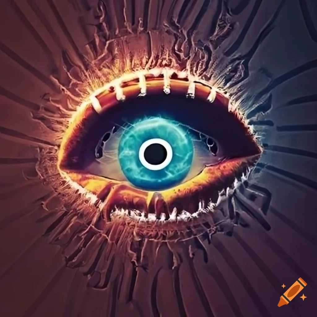 Symbolic all-seeing eye in American football shape on Craiyon