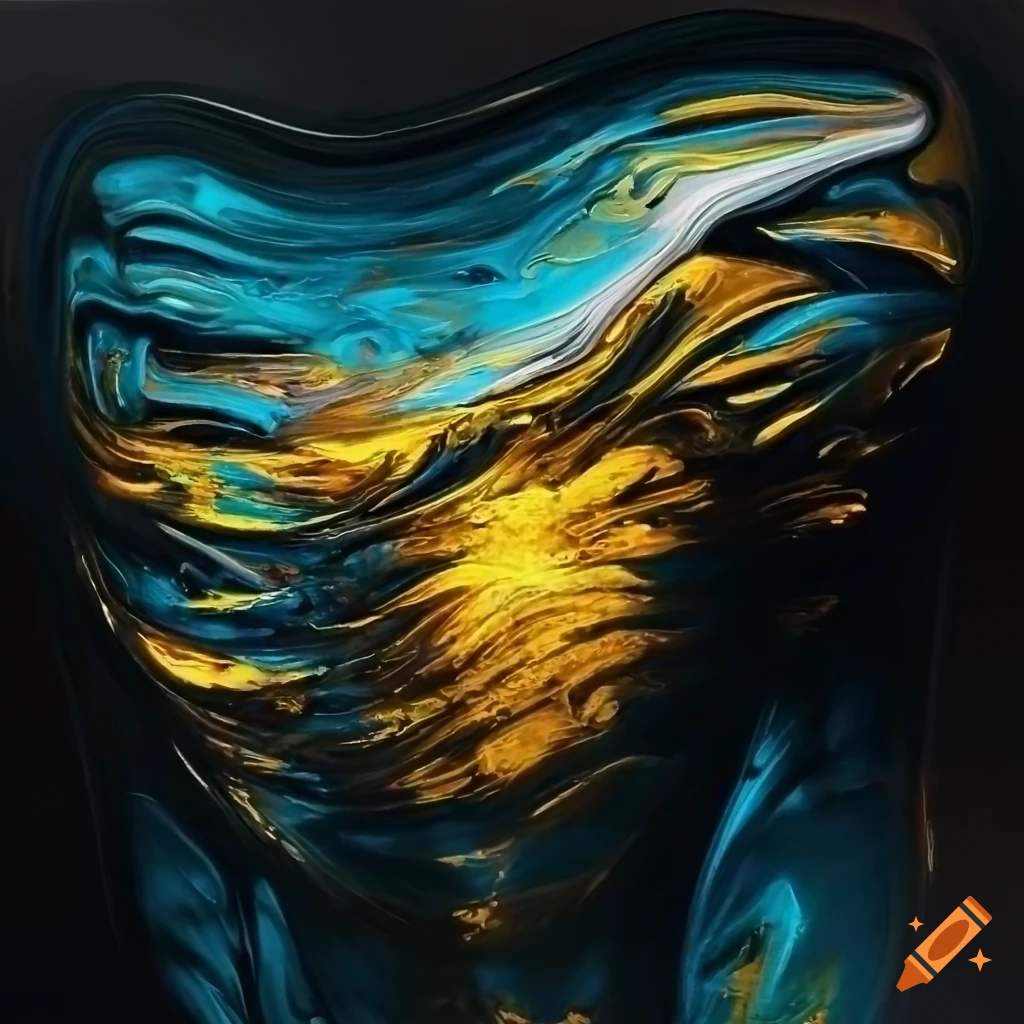 Abstract fine art painting of a woman's body with bold colors and ...