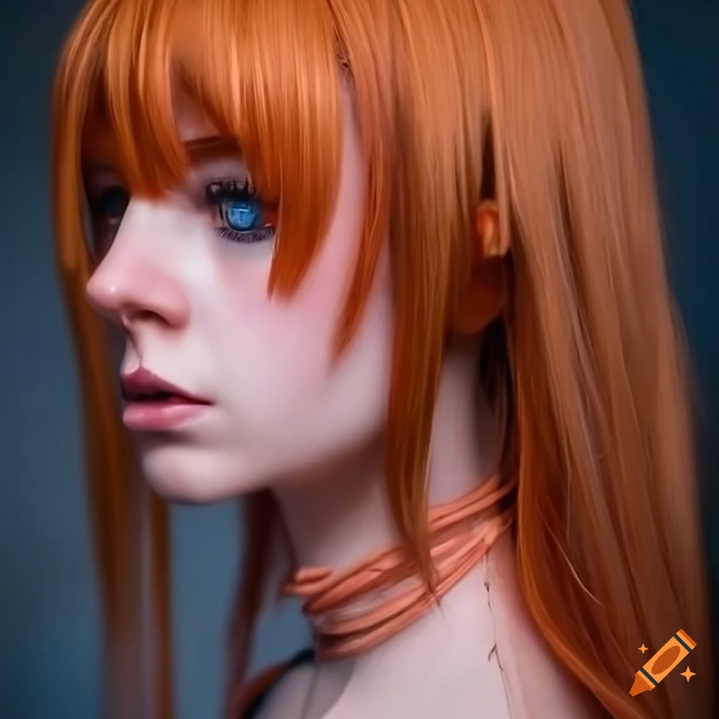 Highly detailed asuka langley cosplay with a redhead side view portrait ...