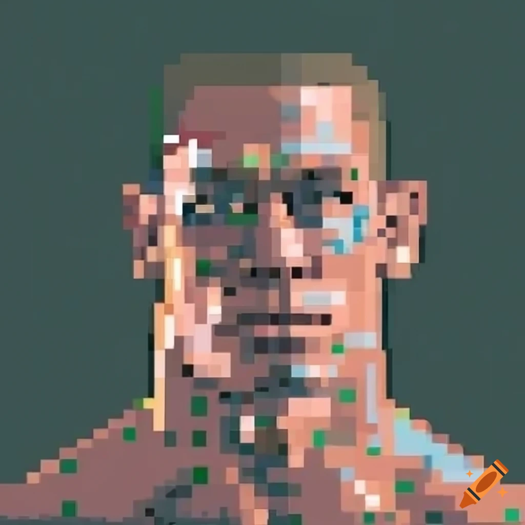 Pixelated and blurred John Cena in retro 8-bit style on Craiyon