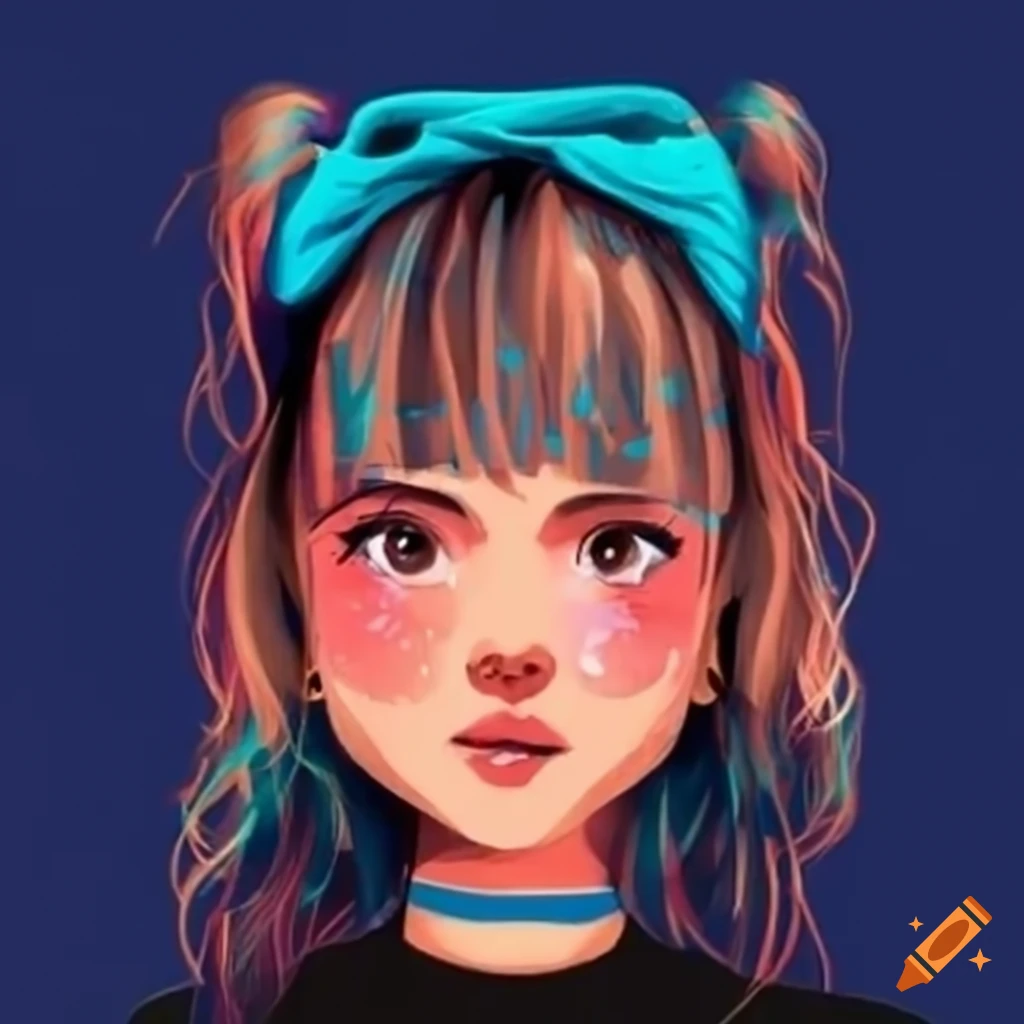 Roblox profile picture with blue and black shirt, curtain bangs, and ...