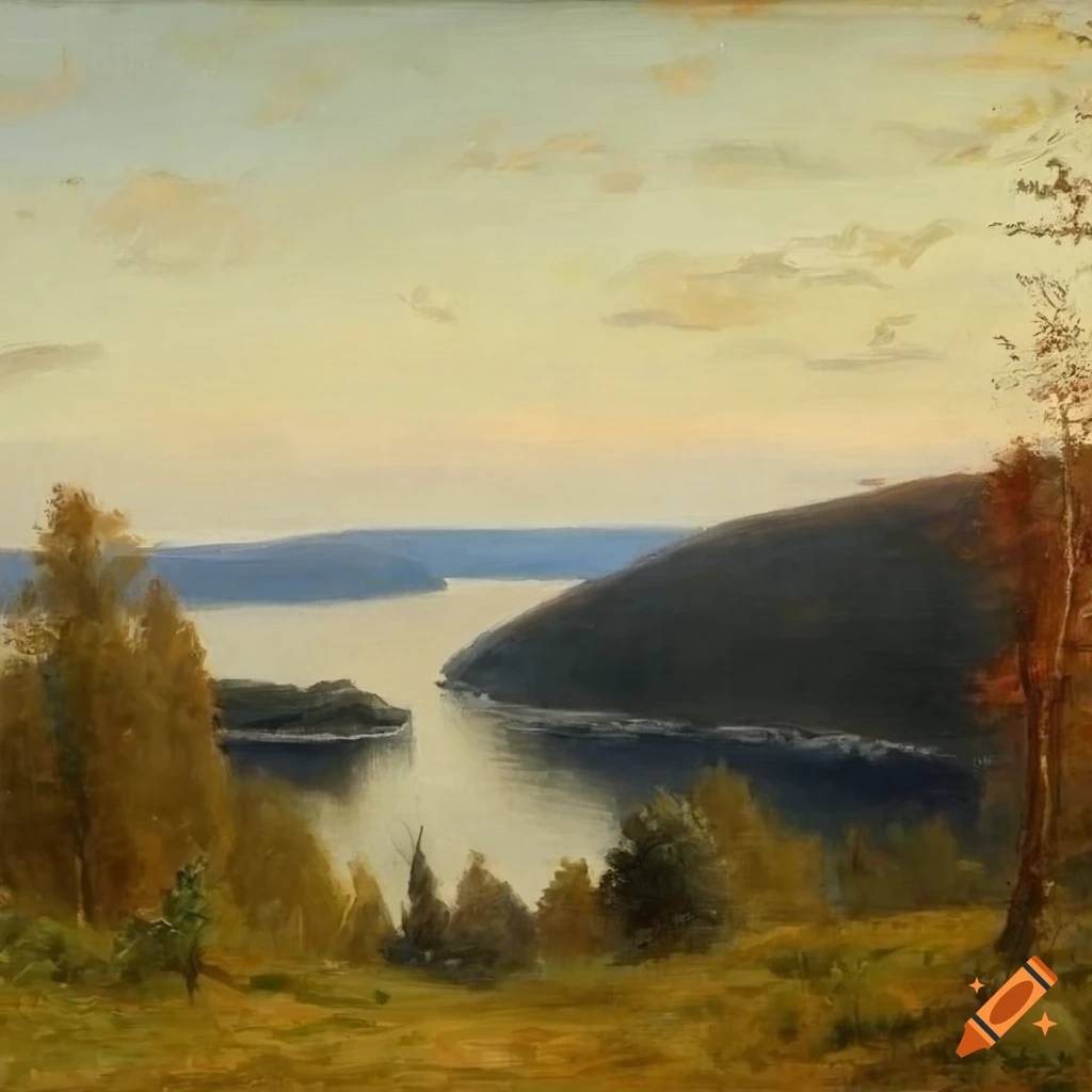Wide landscape view from koli, finland by albert edelfelt in 19th ...