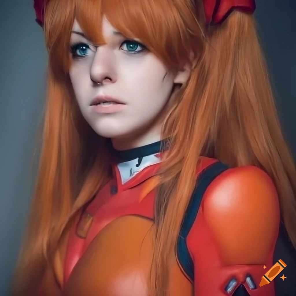 Highly detailed Asuka Langley cosplay with a redhead side view portrait ...