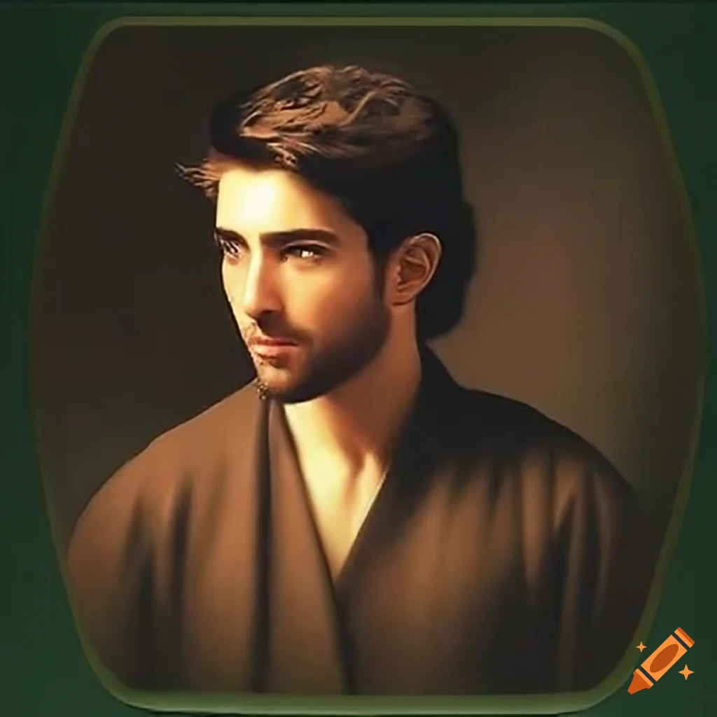 Vintage 3d oil painting of a poor young man with a unique hairstyle ...