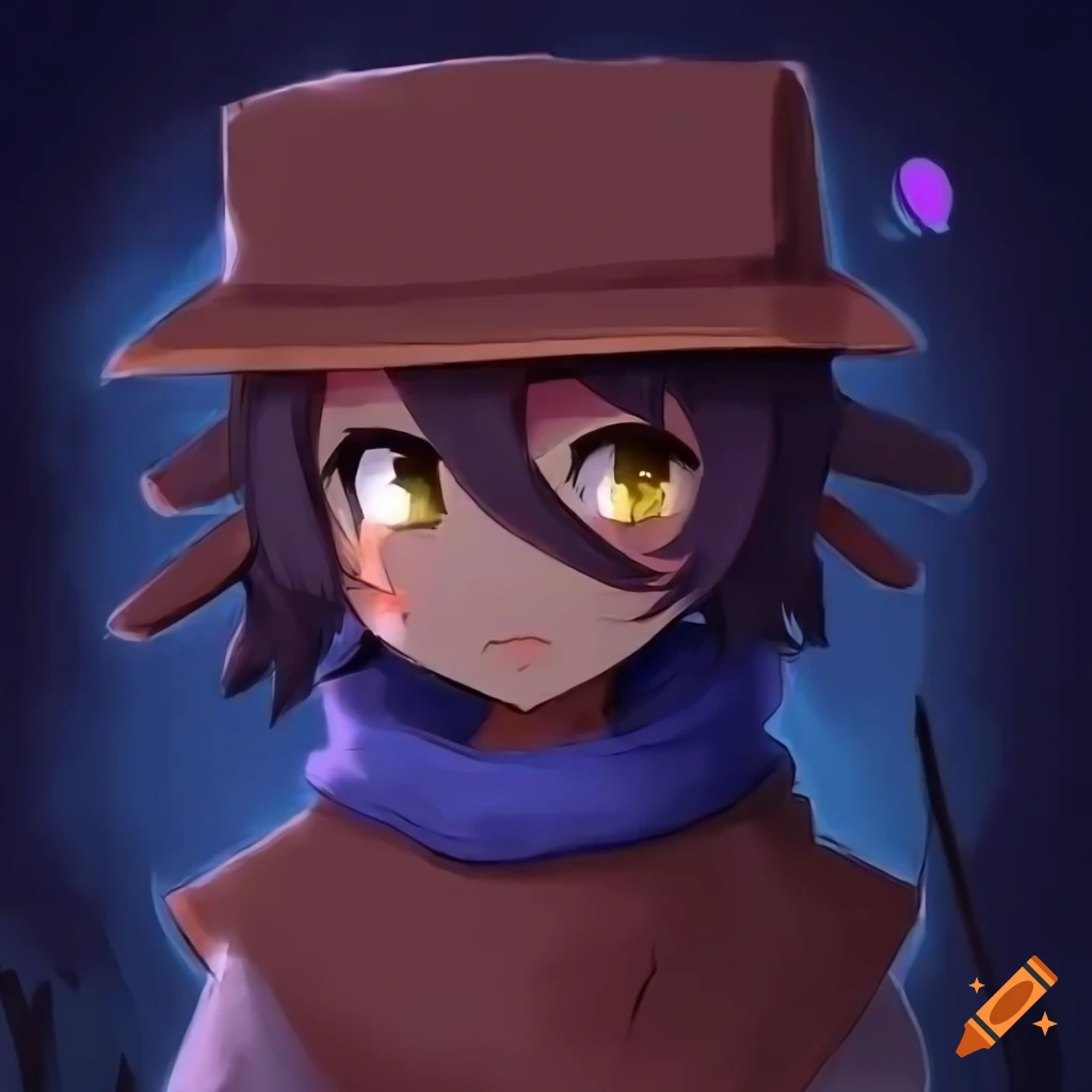 Anime-style fanart of Niko exploring a dark abandoned building on Craiyon