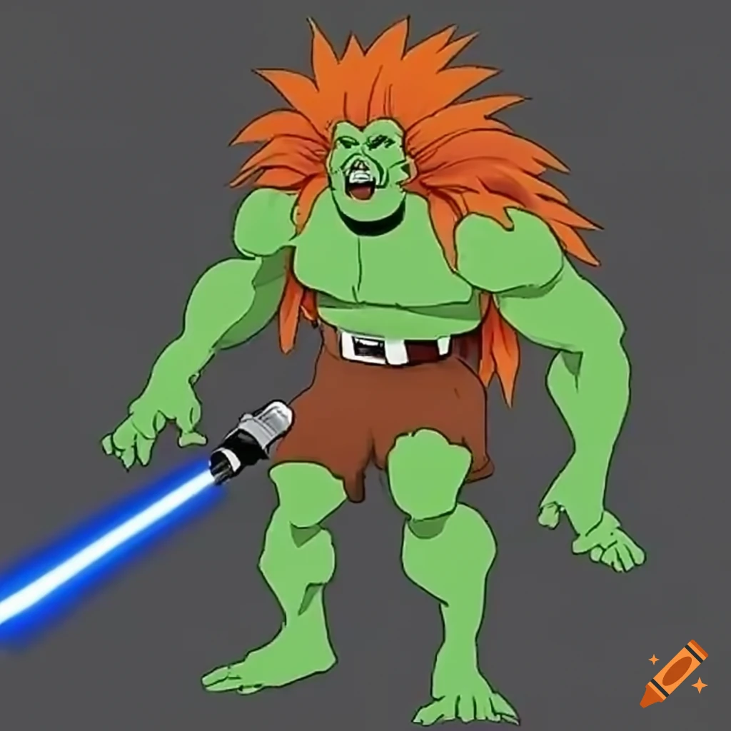 Cartoon character transforming into Sith Lord with light saber in a ...
