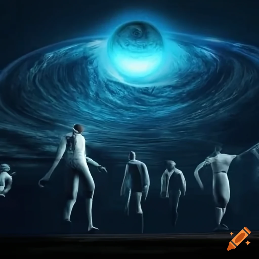 People in four-dimensional space-time on Craiyon