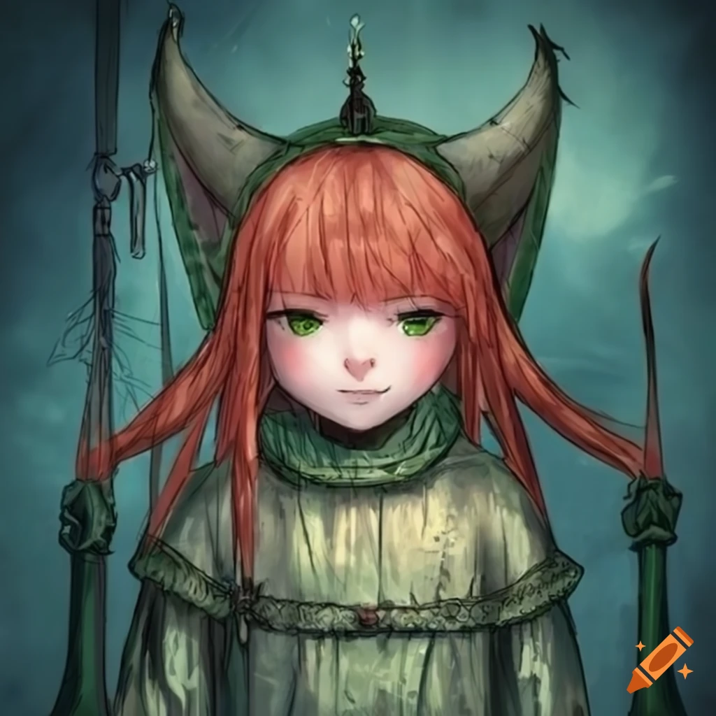 Manga child with fox ears and tail on a seafaring merchant vessel in a ...