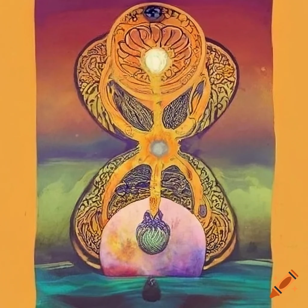 Lucid and ephemeral streams with cannabis spirits in a mystical artwork ...