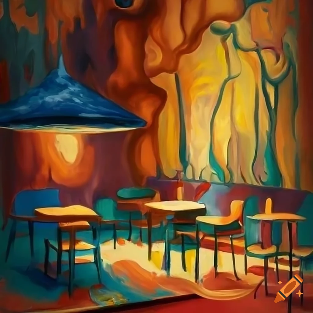 Coffee shop with Dutch and Dali elements in Van Gogh and Georgia O ...