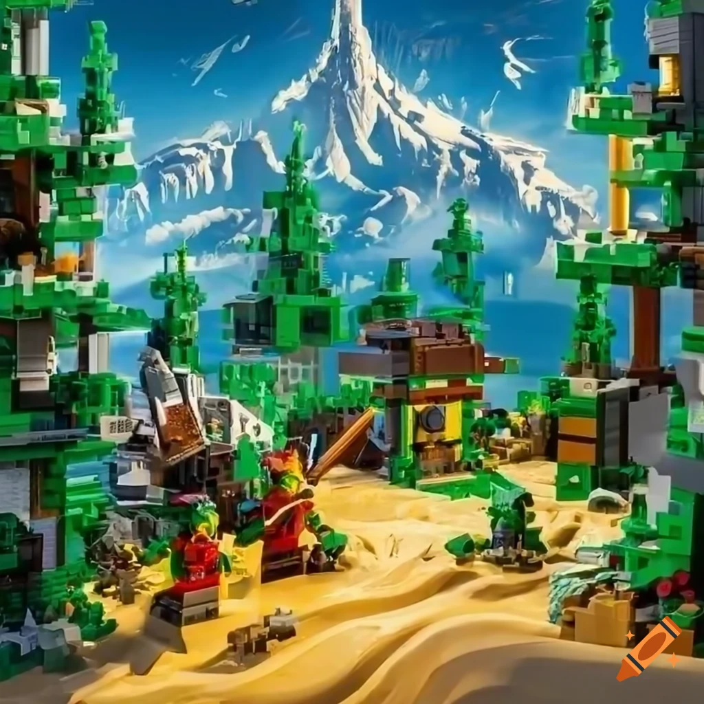 Intricately designed LEGO Ninjago scene with hyperrealistic details ...