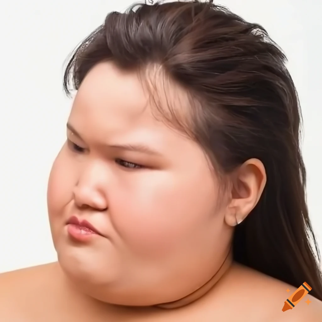 Portrait of a young woman with full cheeks and round chin on Craiyon