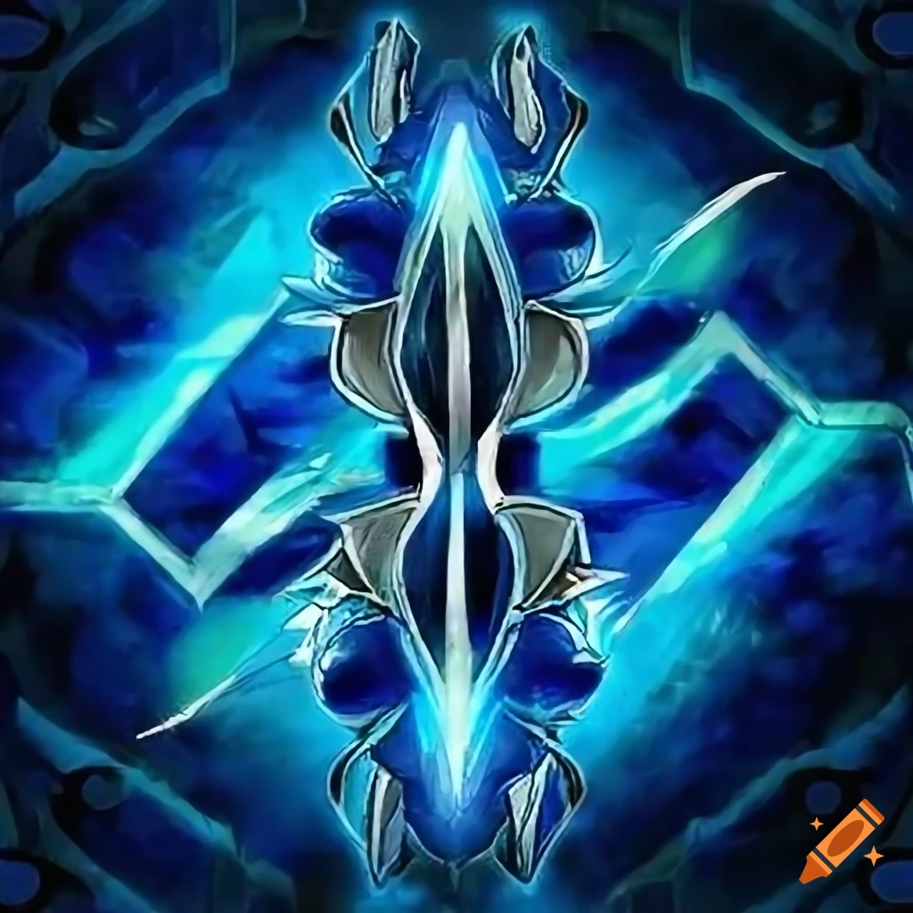 Yu-Gi-Oh card art featuring Rank-Up-Magic in blue colors on Craiyon