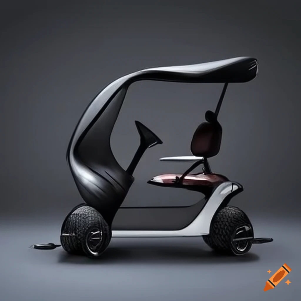 Futuristic single-seat carbon fiber golf cart design on Craiyon