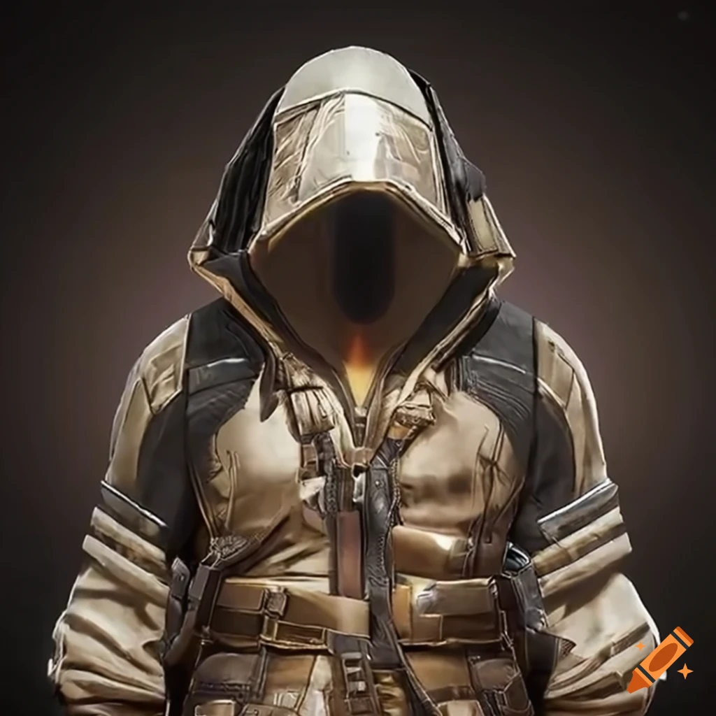 Game suit for PUBG resembling a golden moon on Craiyon