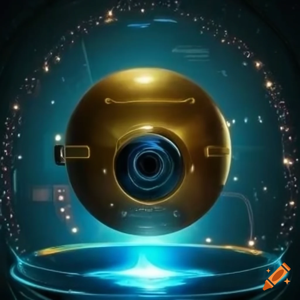 Futuristic golden security equipment in a electronic security system on ...