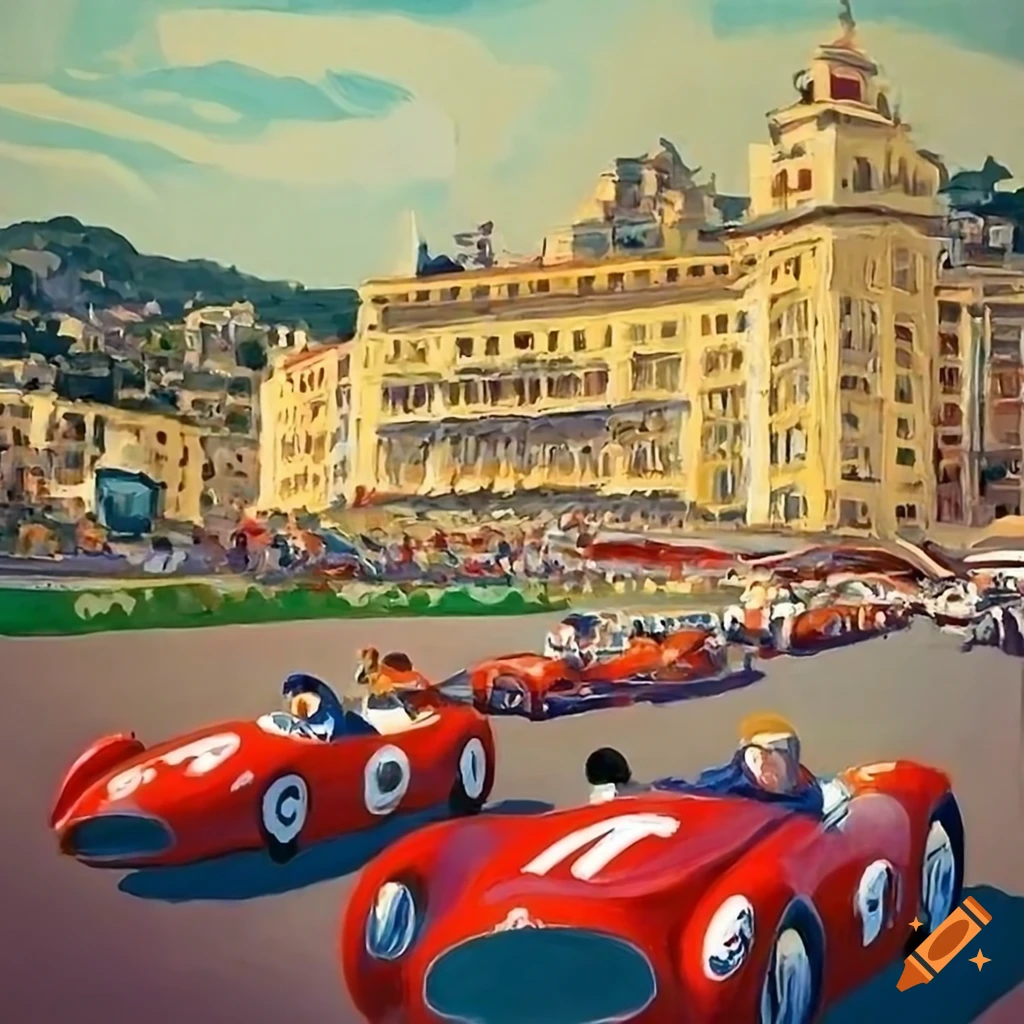1960s grand prix race in monaco inspired by theodor decker on Craiyon