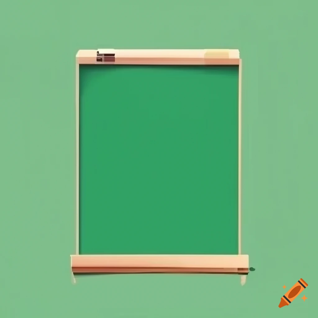 Illustration of a simple hand-drawn school green board on Craiyon
