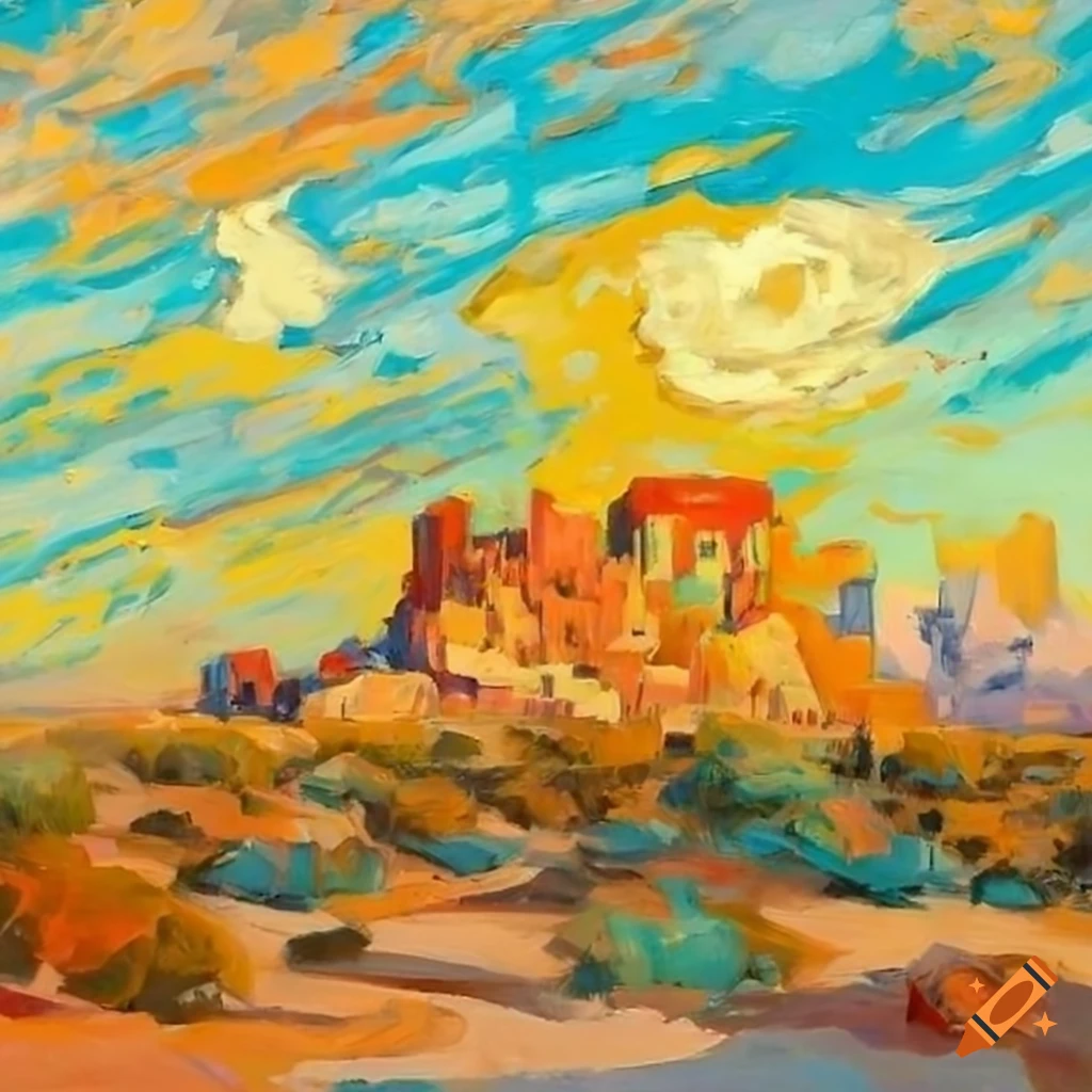 Post-apocalyptic nevada desert with destroyed las vegas buildings in erin hanson post ...