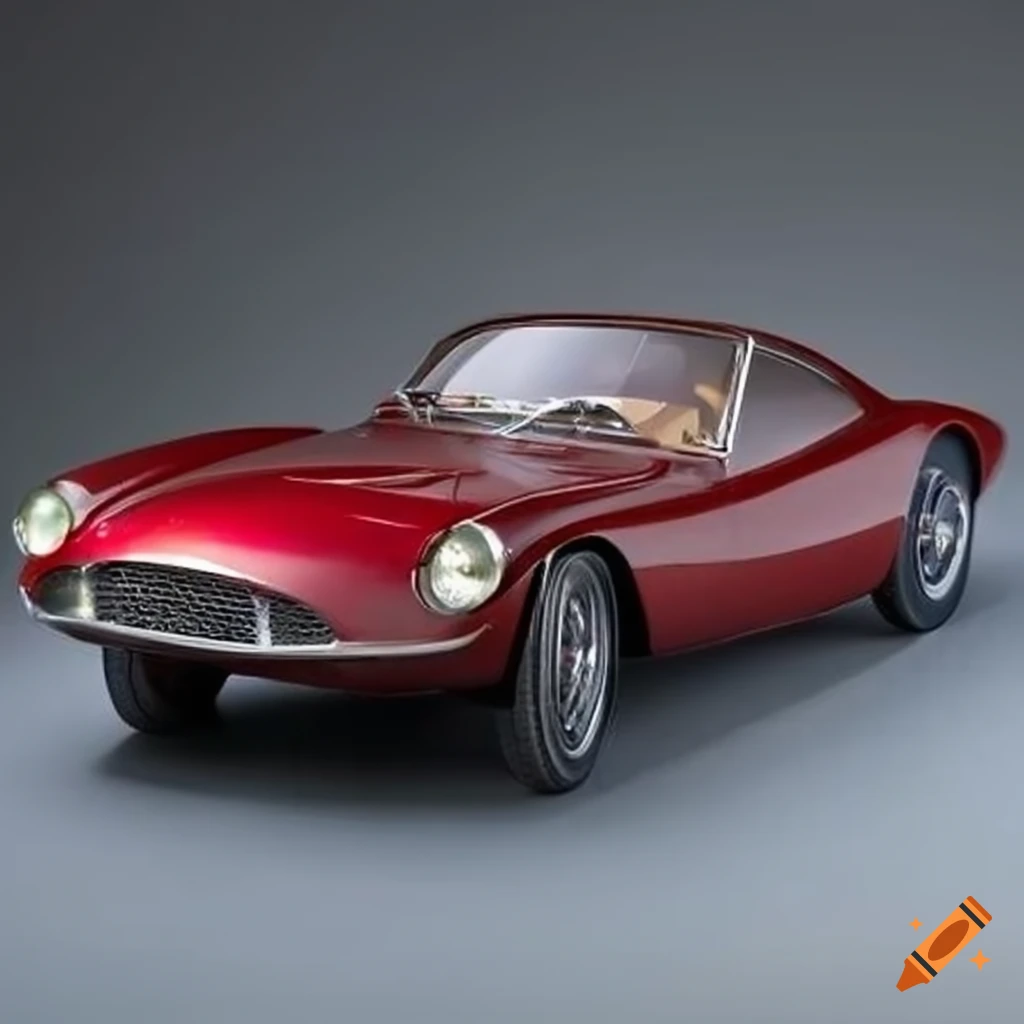 European 1960s style concept sports car with long bonnet and elegant ...