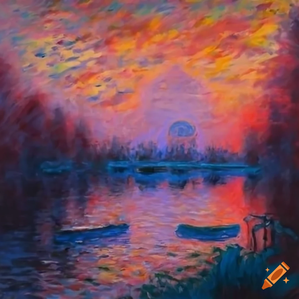 Painting style image inspired by claude monet for the poem 'i choose to ...