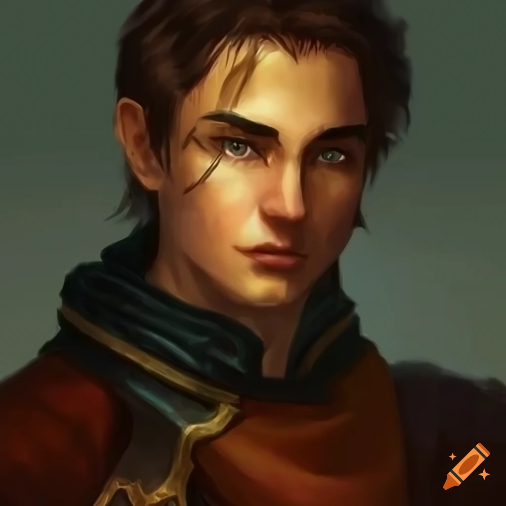 Fantasy portrait of a young man with short hair on Craiyon